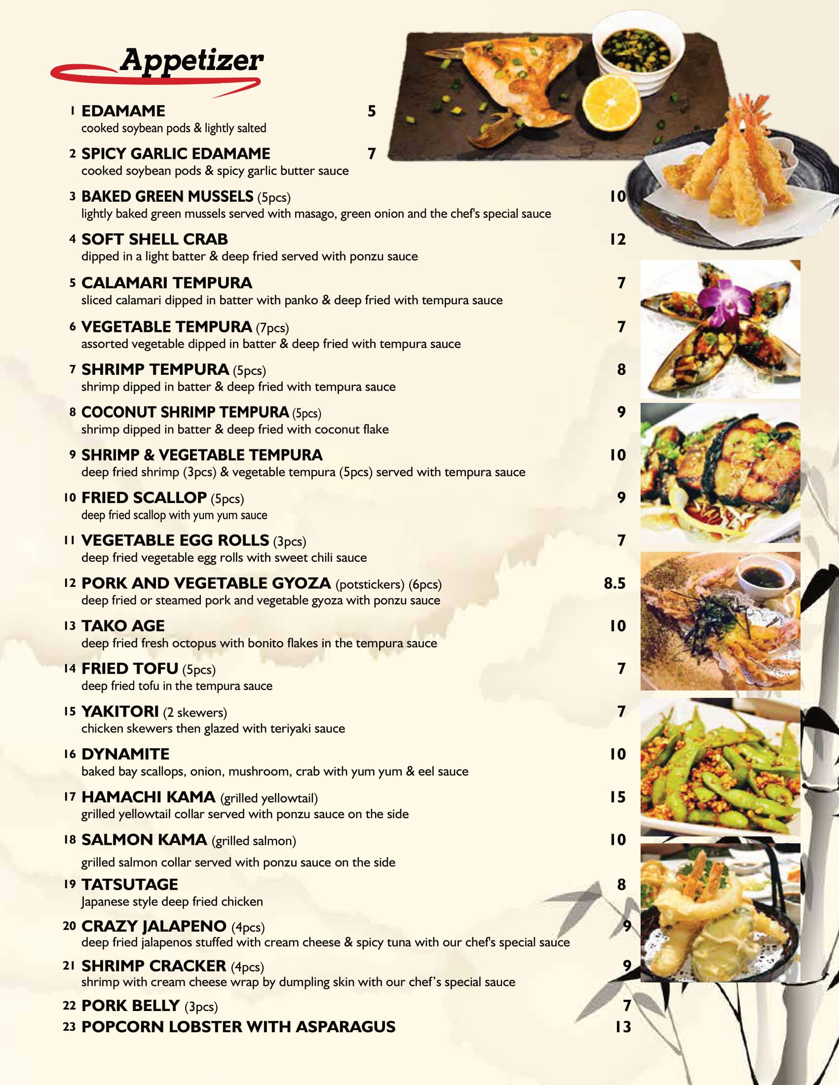 Menu - Yummy Grill & Sushi